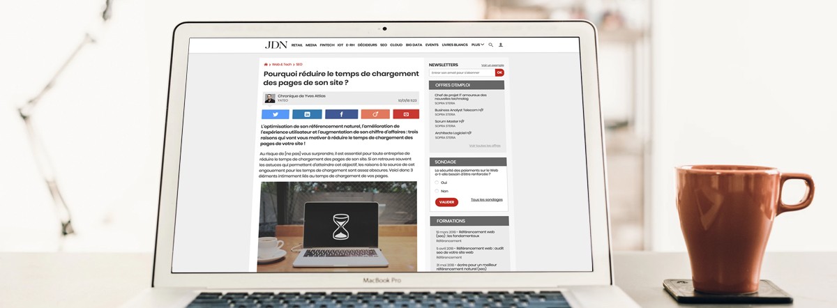 YATEO dans Journal du Net : pourquoi réduire ses temps de chargement